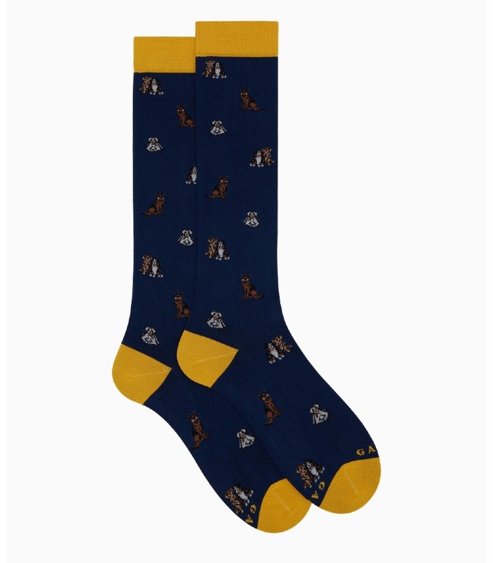 Gallo calze lunghe uomo cotone con fantasia cani - Paoletto al Corso ...